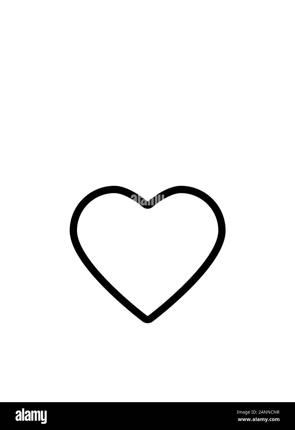 Heart icon vector illustration. Linear symbol with thin outline. The ...