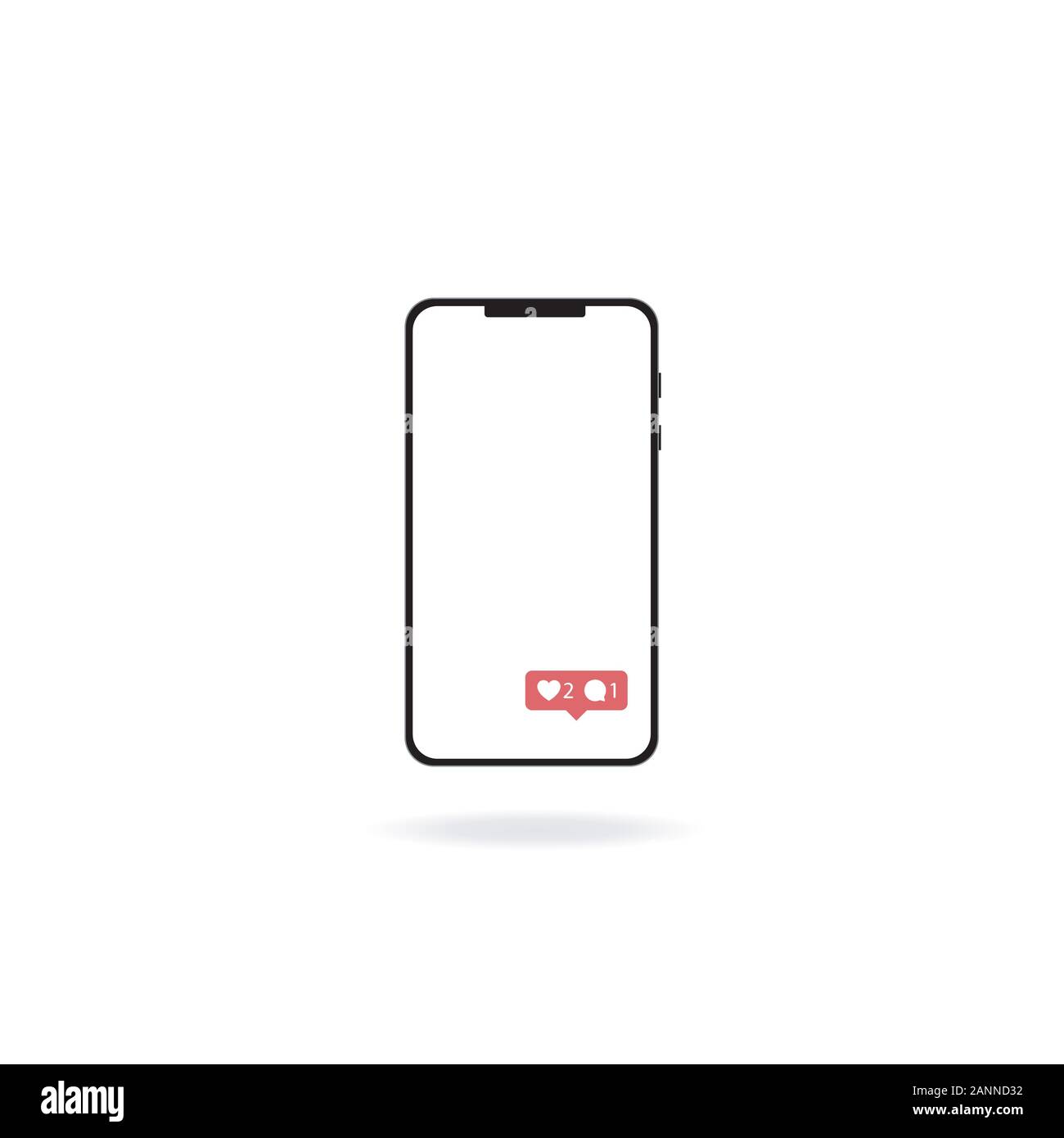 Vector smartphone icon with red like symbol on the screen Stock Vector ...