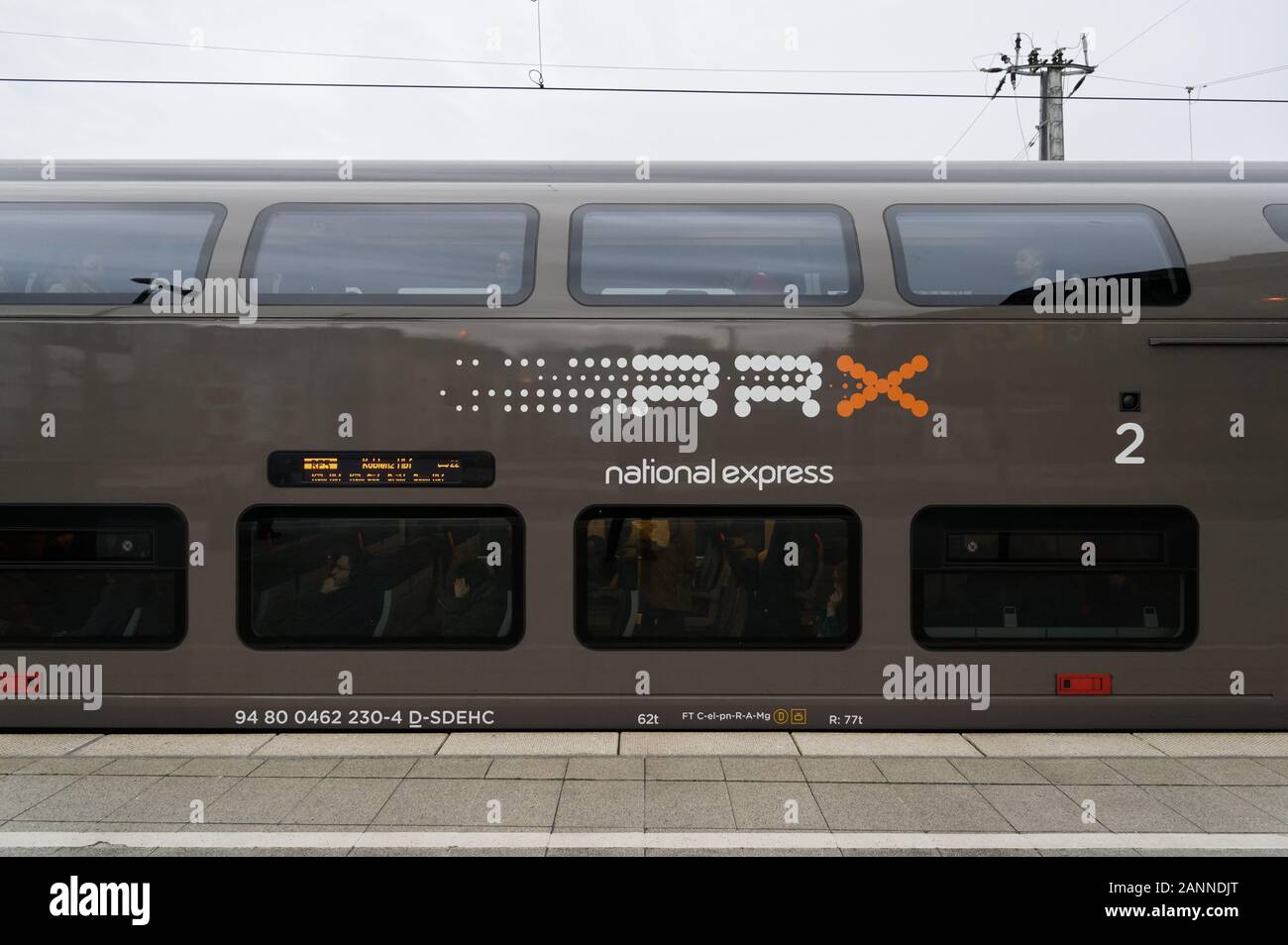 Cologne, Germany. 17th Jan, 2020. An RRX train of the railway company ...