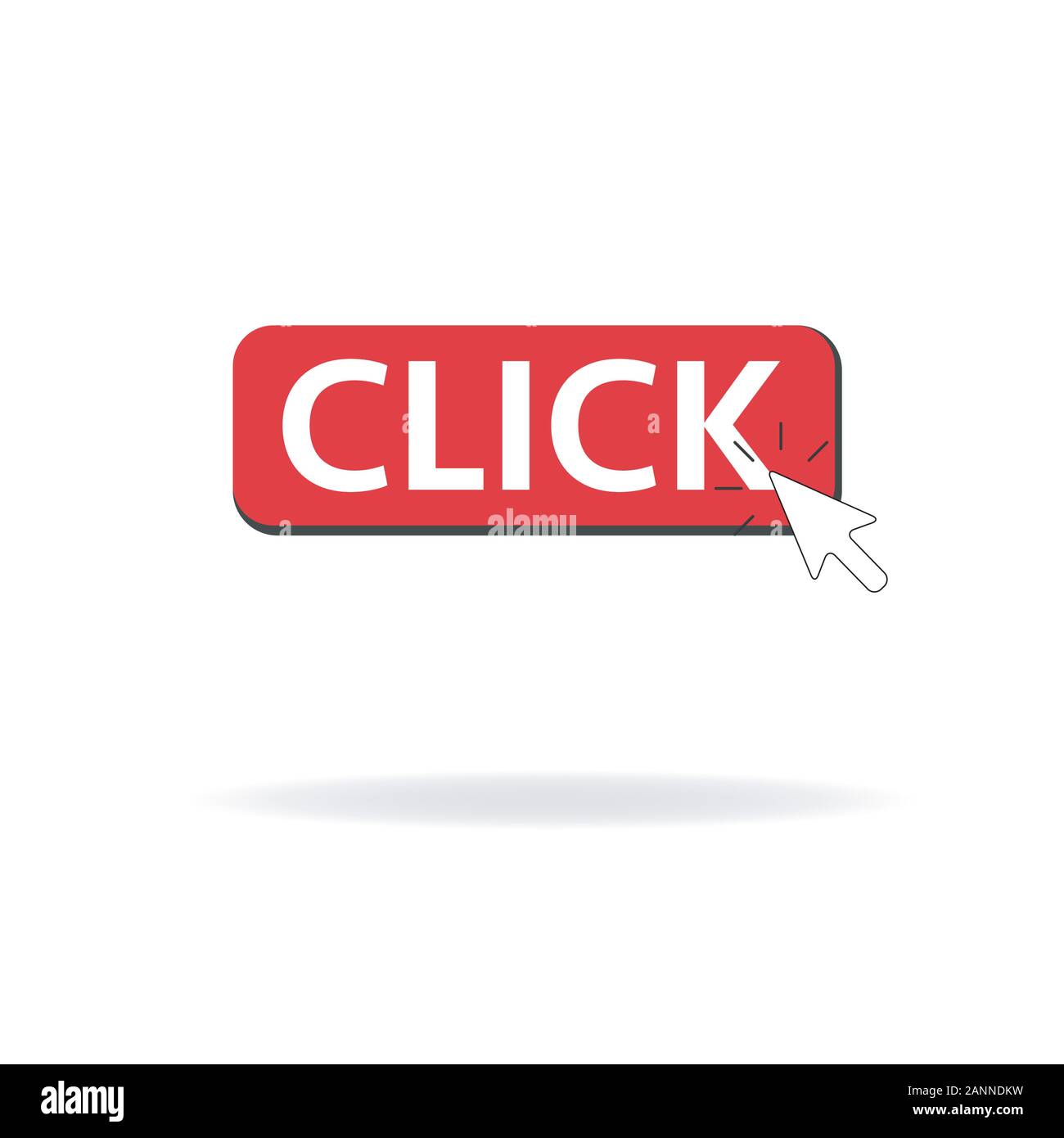 Click here button with Cursor icon. Isolated on White background Stock ...
