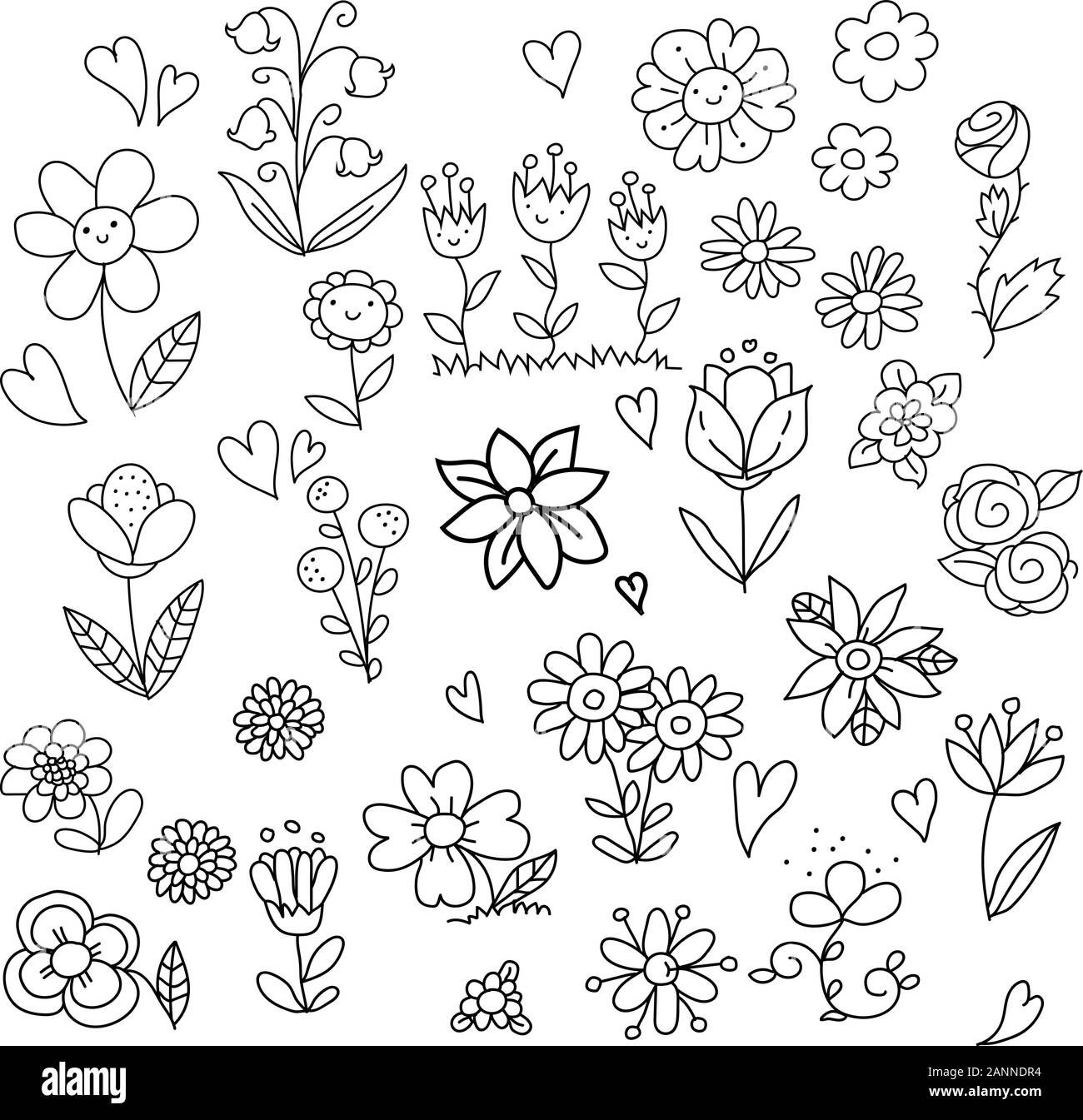 Flower border design Black and White Stock Photos & Images - Alamy