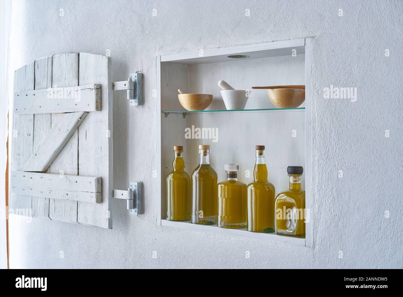 greek olive oil hous home design wall shelf bottle oils three bottles ...