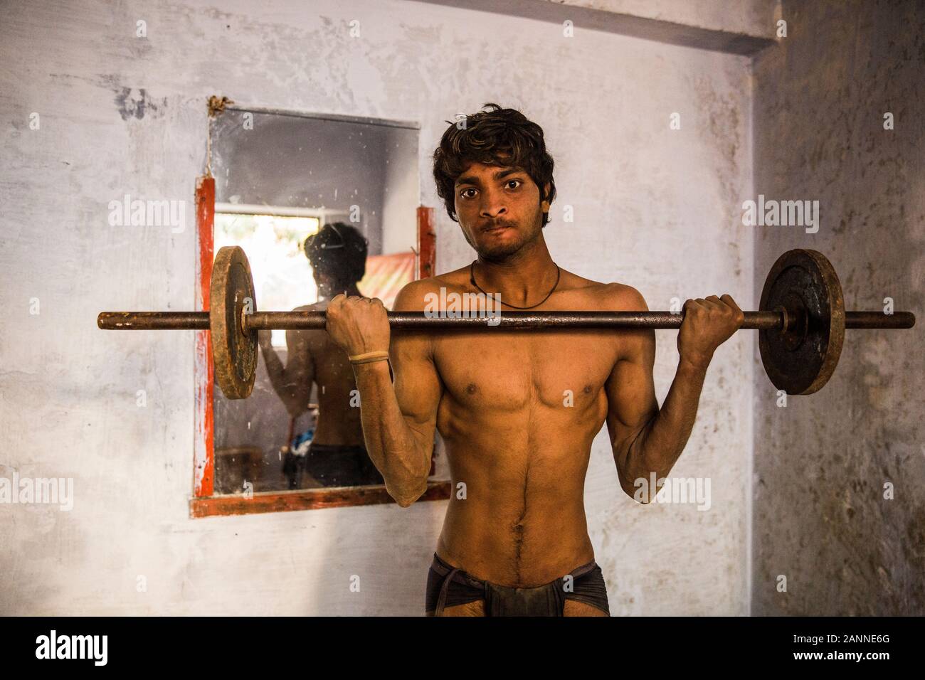 Kushti wrestler exercising. Varanasi, India Stock Photo - Alamy