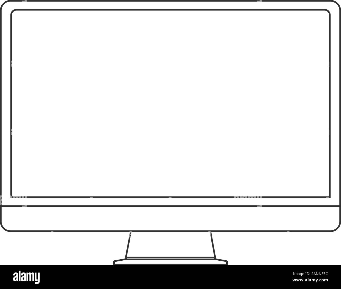 Monitor line icon. Display outline stroke vector illustration. EPS 10 ...