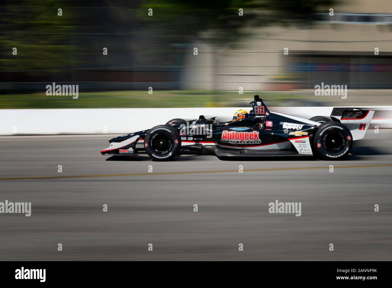 Spencer Pigot at speed during the 2019 Honda Toronto Indy Stock Photo ...
