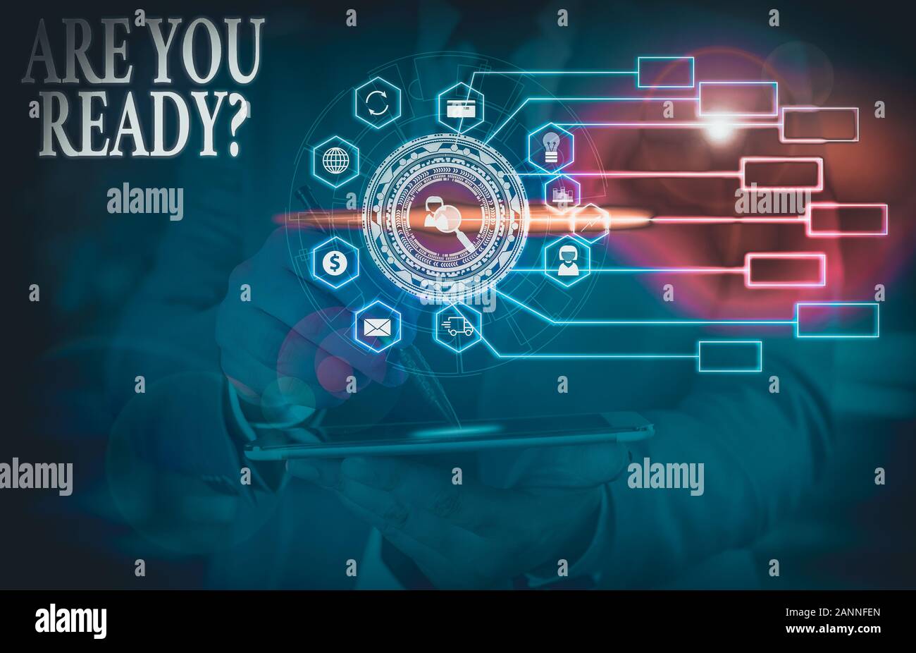 Text sign showing Are You Ready Question. Business photo text used ...
