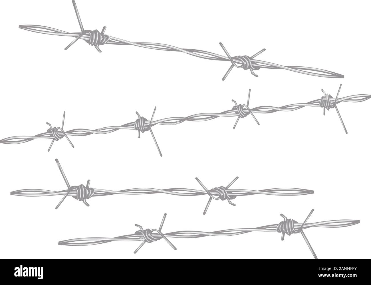 Metal barbed wire illustration on white background Stock Vector Image ...
