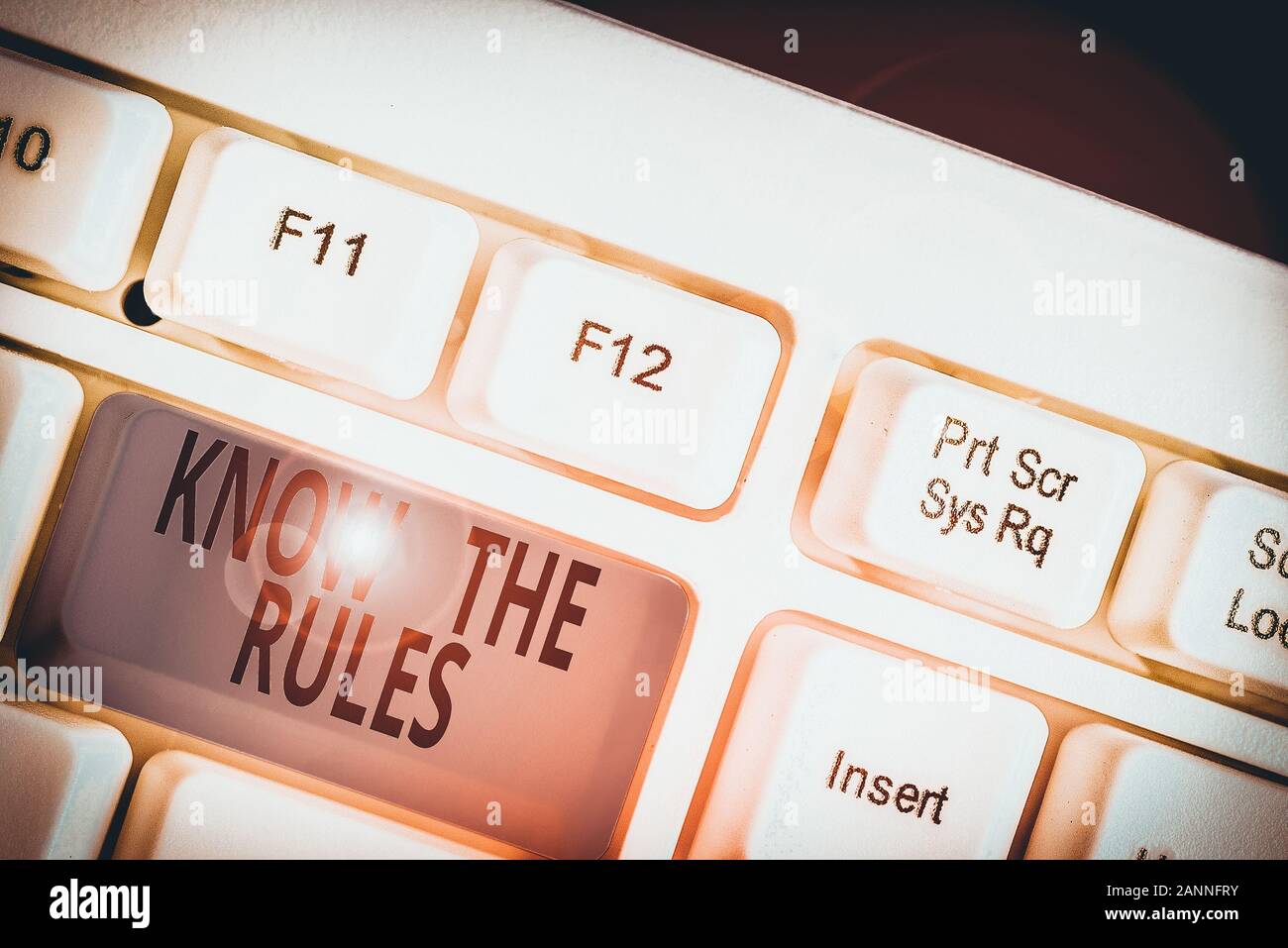 Writing note showing Know The Rules. Business concept for Learn the ...