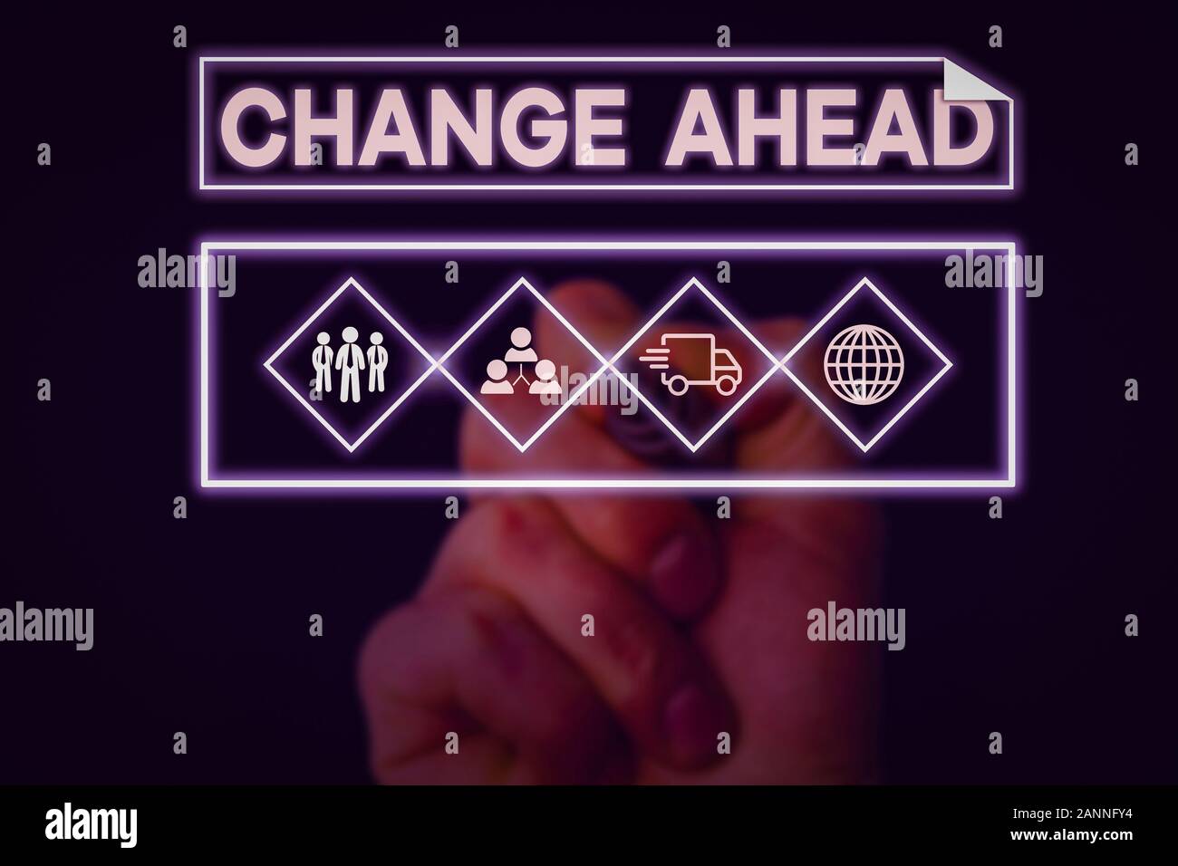 Text sign showing Change Ahead. Business photo text to replace with or ...