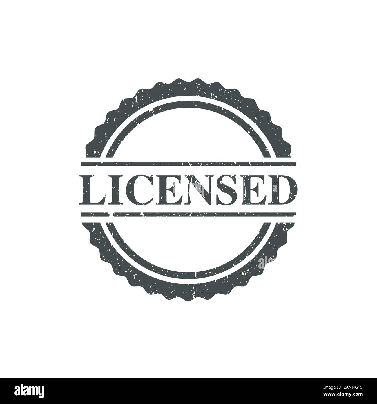 Grunge black licensed word round rubber seal stamp on white background Stock Vector Image & Art ...