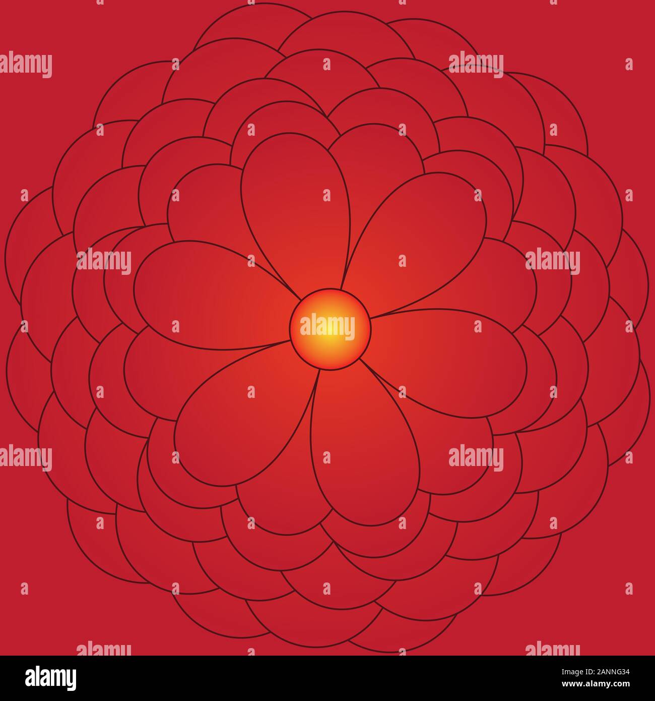 Illustration of big flower sphere of red color background Stock Vector ...