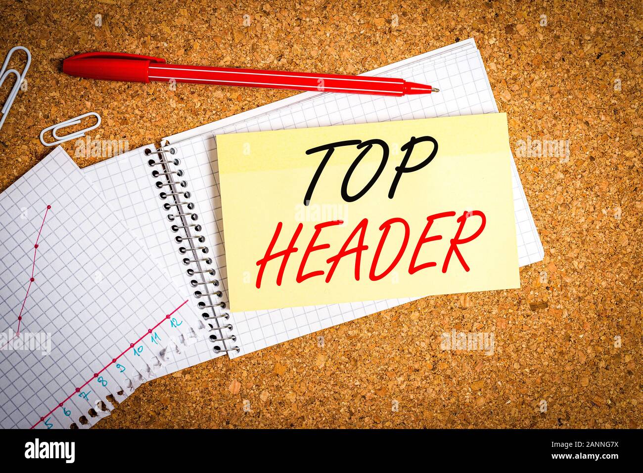 Handwriting text Top Header. Conceptual photo text at the top of a page ...