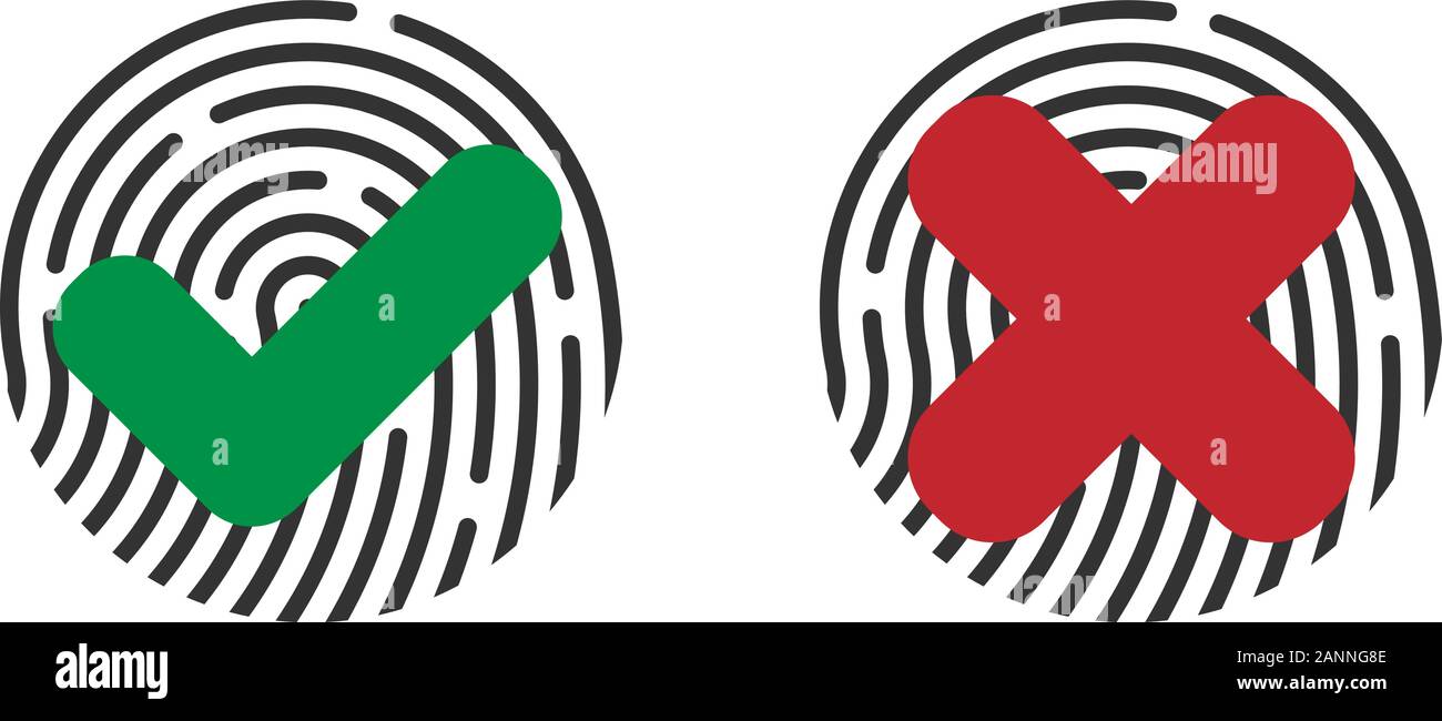 Fingerprint touch ID icon with padlock sign. Lock and unlock. Concept ...