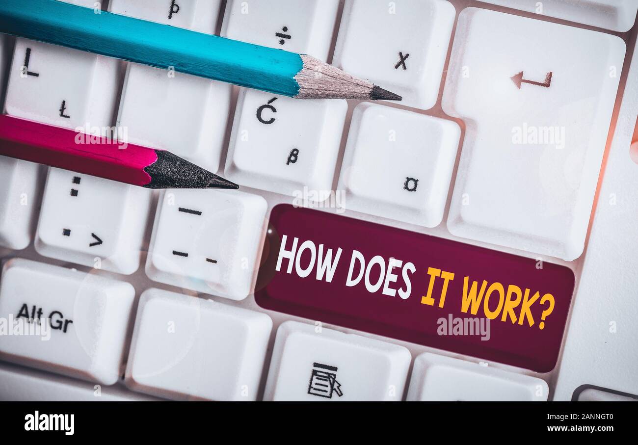 Conceptual hand writing showing How Does It Work Question. Concept ...