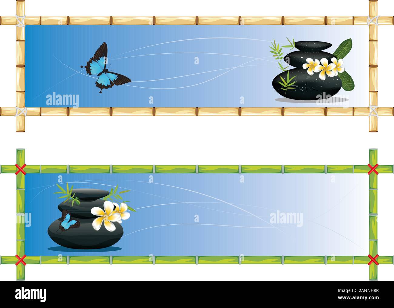 Zen pebbles and bamboo Stock Vector Images - Alamy