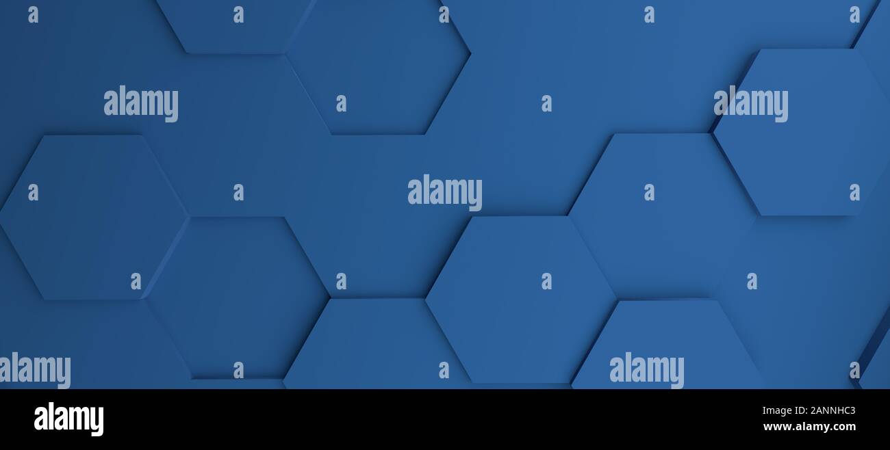 Abstract modern classic blue honeycomb background, 3d rendering Stock ...