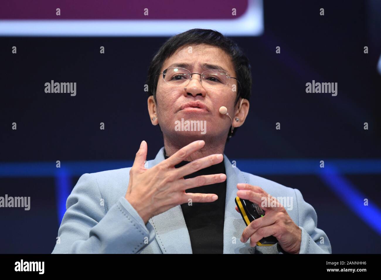 Maria Ressa (CEO and Executive Editor of Rappler) closeup and speech at ...