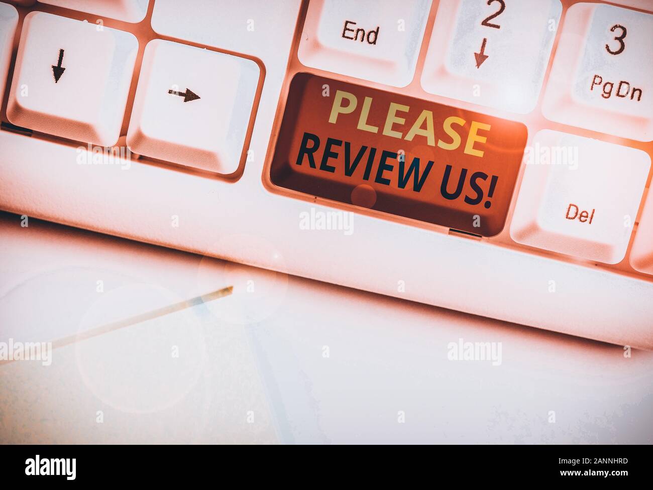 Text sign showing Please Review Us. Business photo text situation or ...