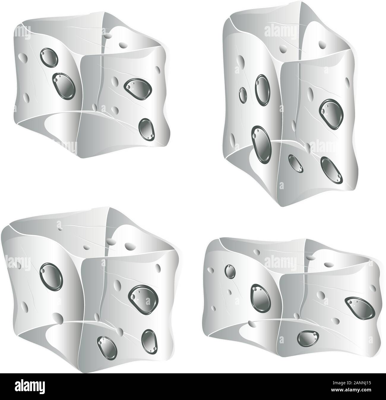 Set of opaque ice cubes on white background Stock Vector Image & Art ...