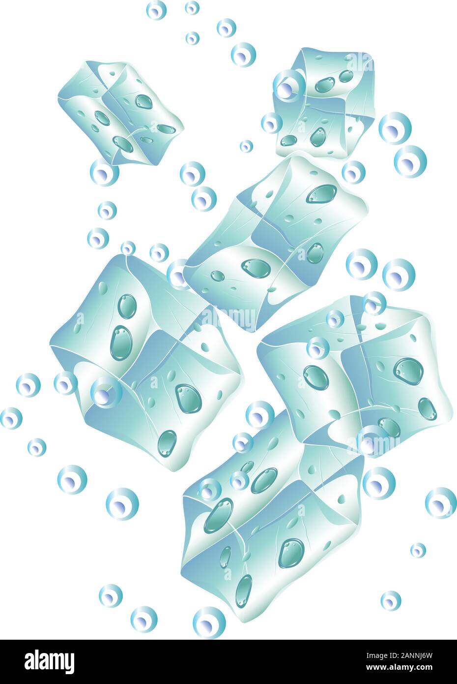 Set of opaque ice cubes on white background Stock Vector Image & Art ...