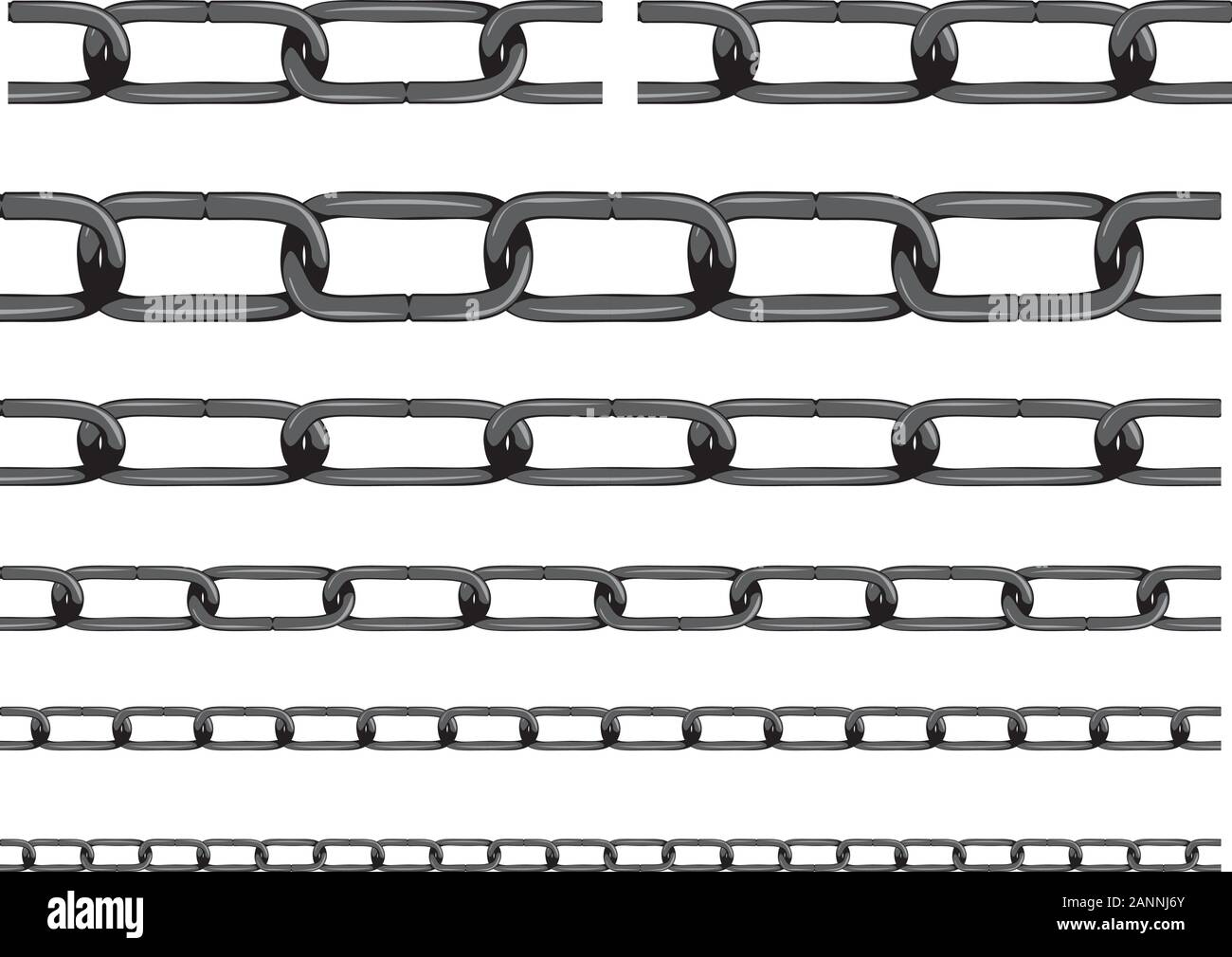 Metallic iron chains in different sizes background Stock Vector Image ...