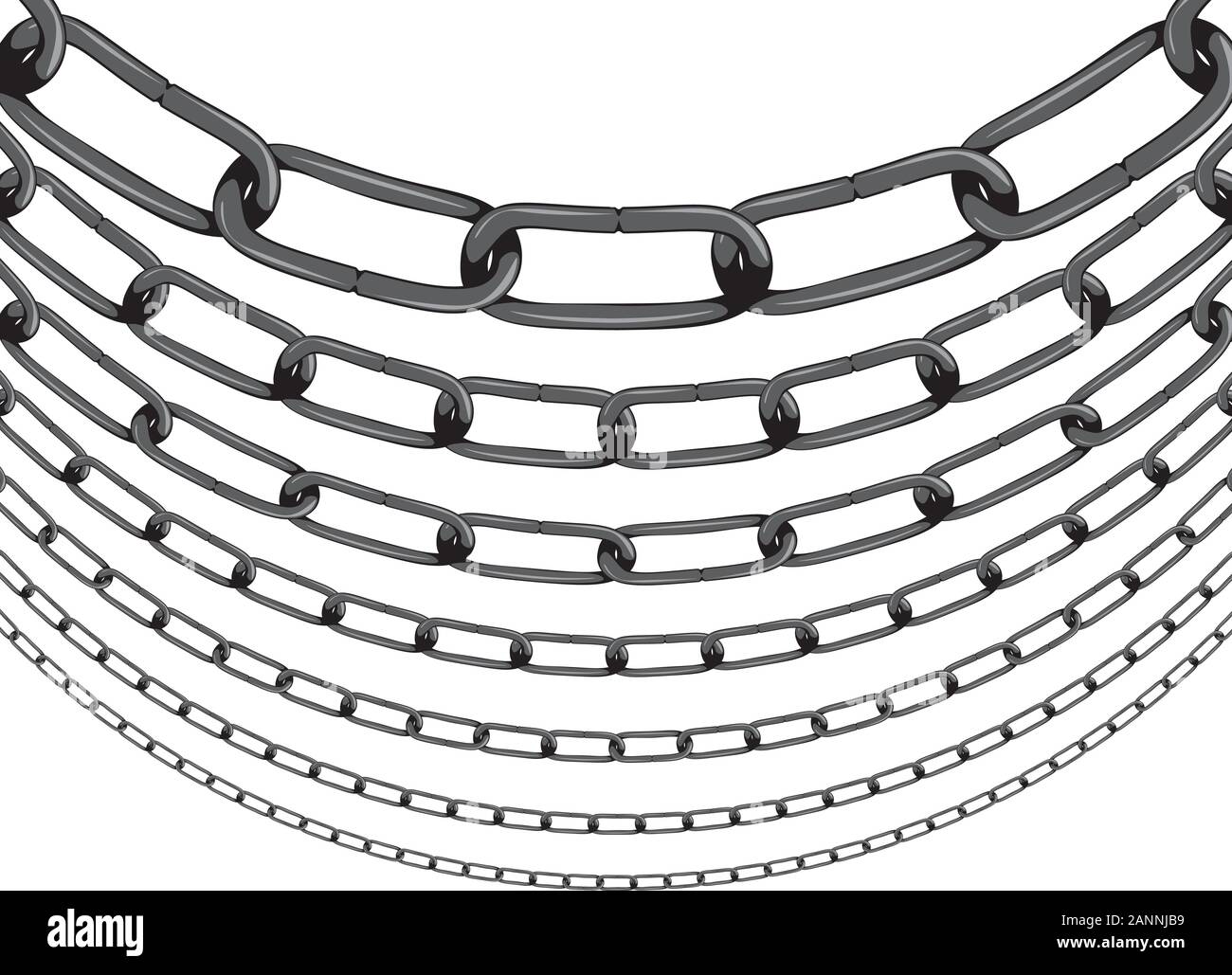 Metallic iron chains in different sizes background Stock Vector Image ...