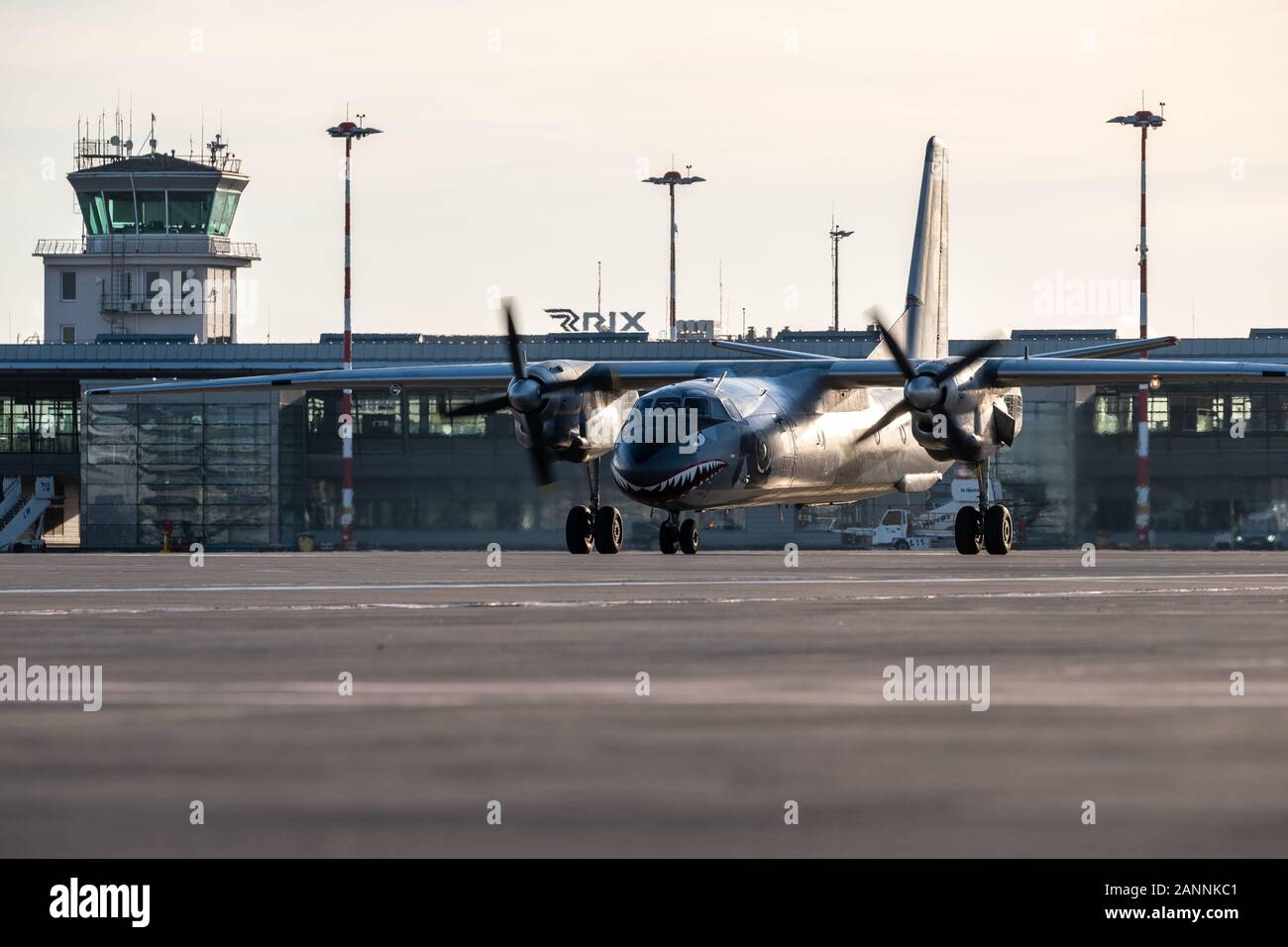 RIGA, LATVIA, JANUARY 17, 2020 - Ukranian airline Eleron cargo plane ...