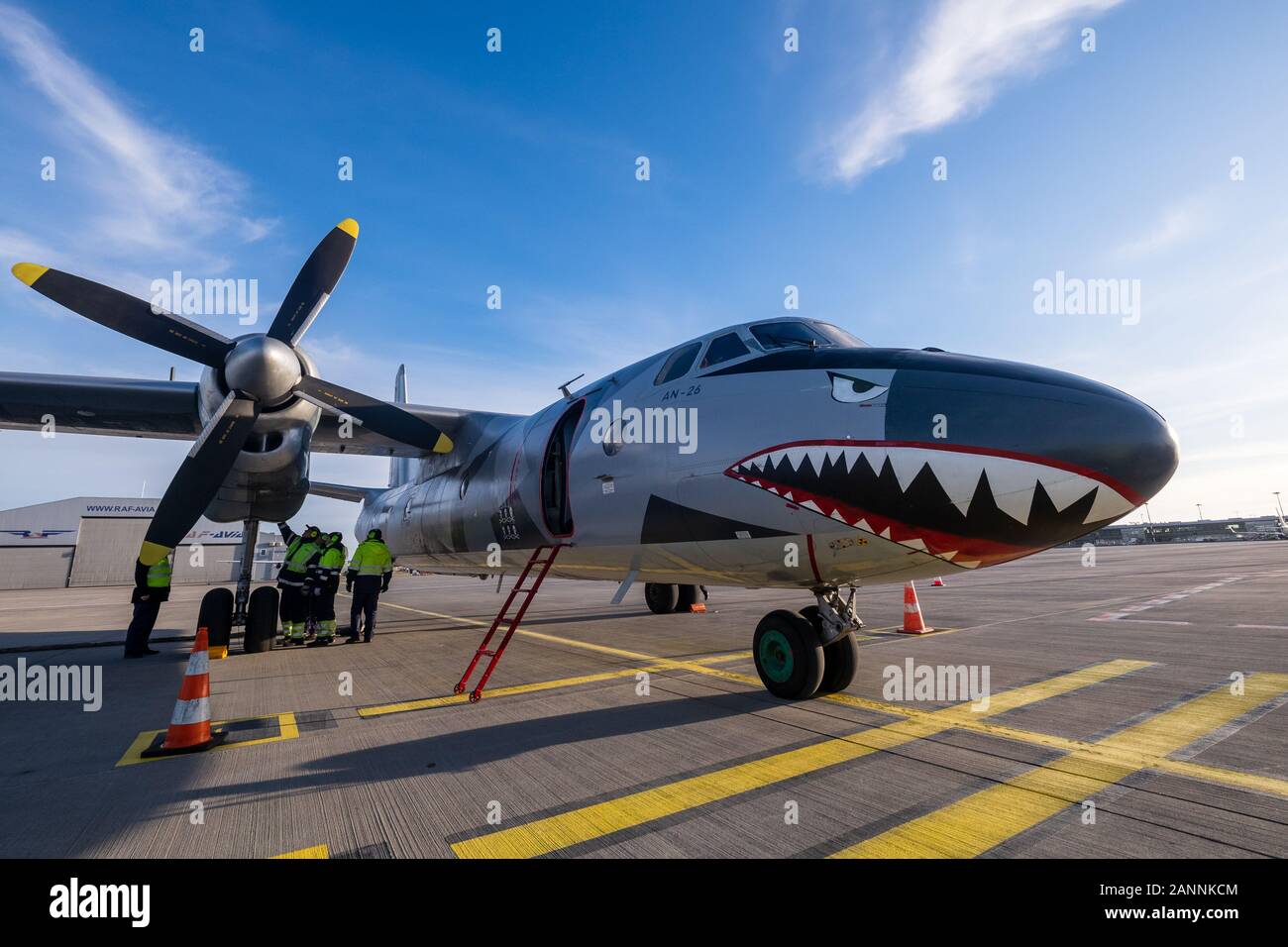 RIGA, LATVIA, JANUARY 17, 2020 - Ukranian airline Eleron cargo plane ...
