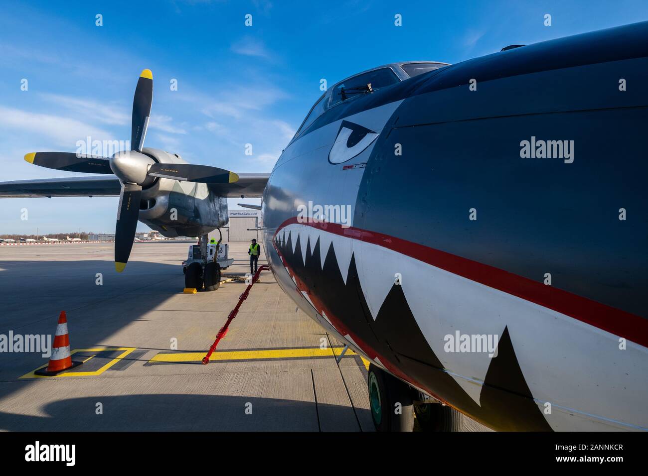 RIGA, LATVIA, JANUARY 17, 2020 - Ukranian airline Eleron cargo plane ...
