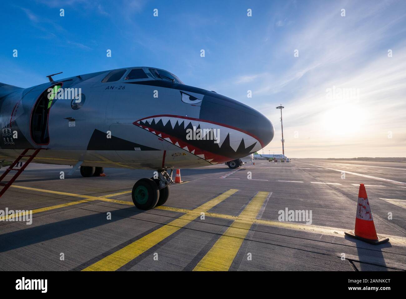 RIGA, LATVIA, JANUARY 17, 2020 - Ukranian airline Eleron cargo plane ...
