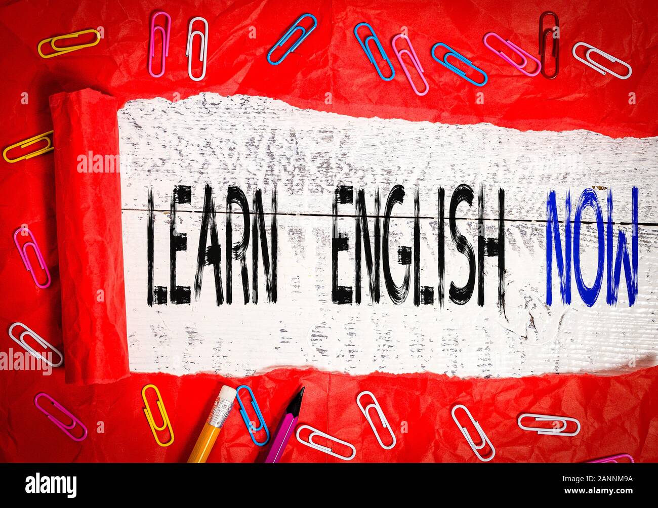 Handwriting text writing Learn English Now. Conceptual photo gain or ...