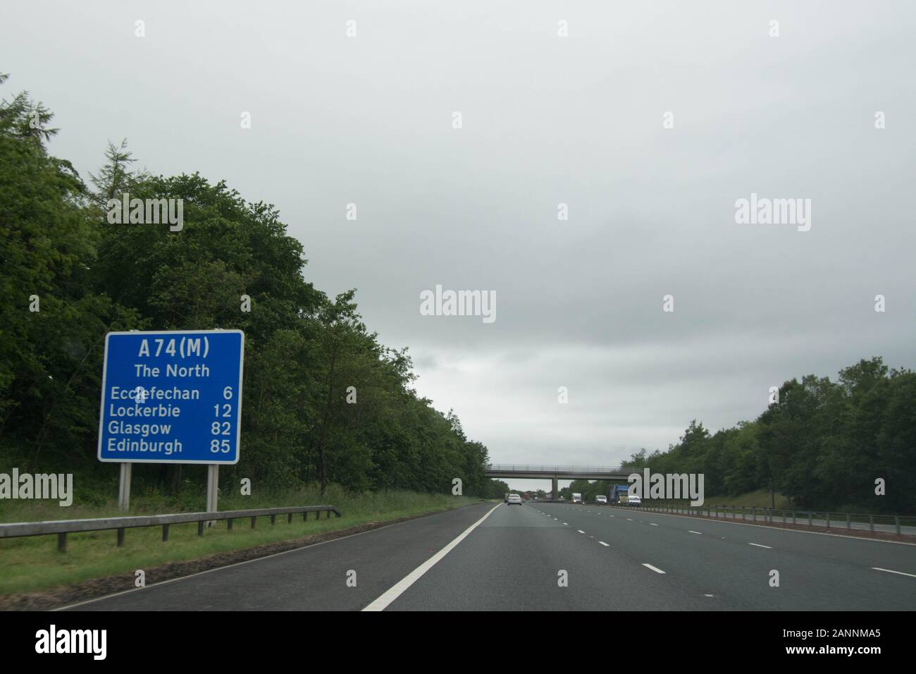 Road Sign for Ecclefechan Glasgow Edinburgh and Lockerbie Scotland bad ...