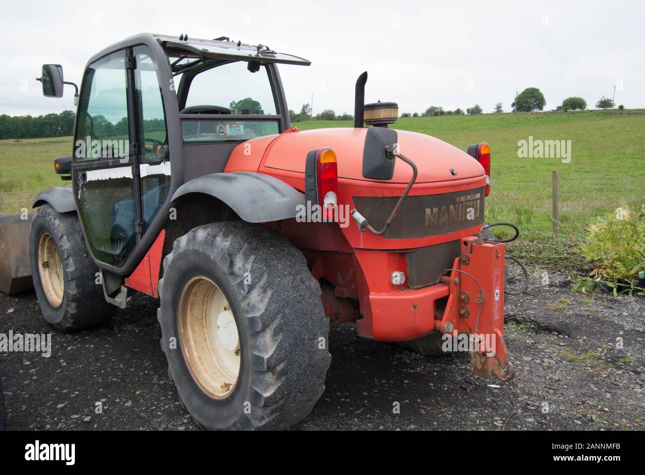 Red tractor Scotland Stock Photo - Alamy