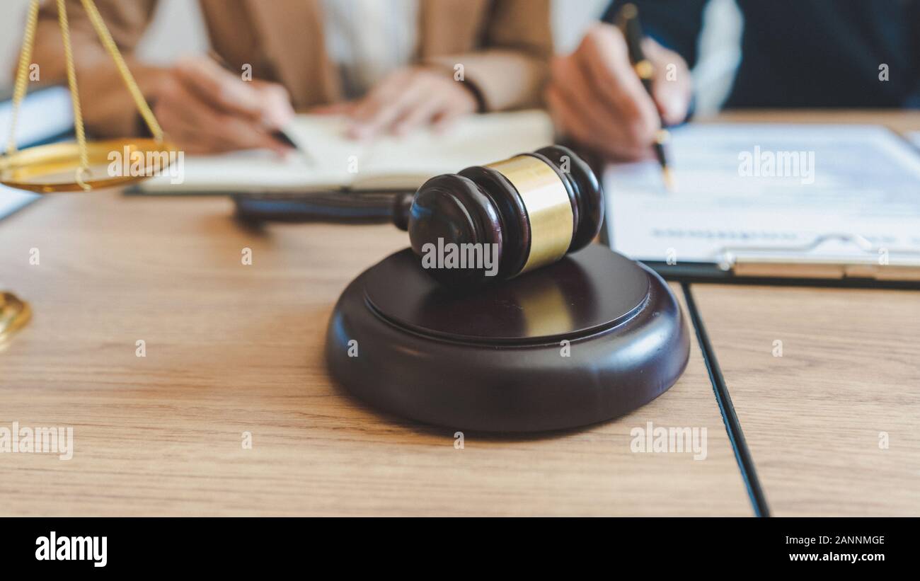 Lawsuit and justice concept, Lawyer working with partner at law firm ...