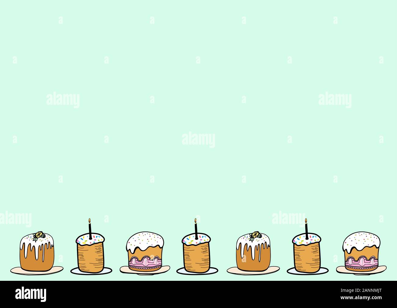 Green easter square background. Paschal template with sweet easter ...