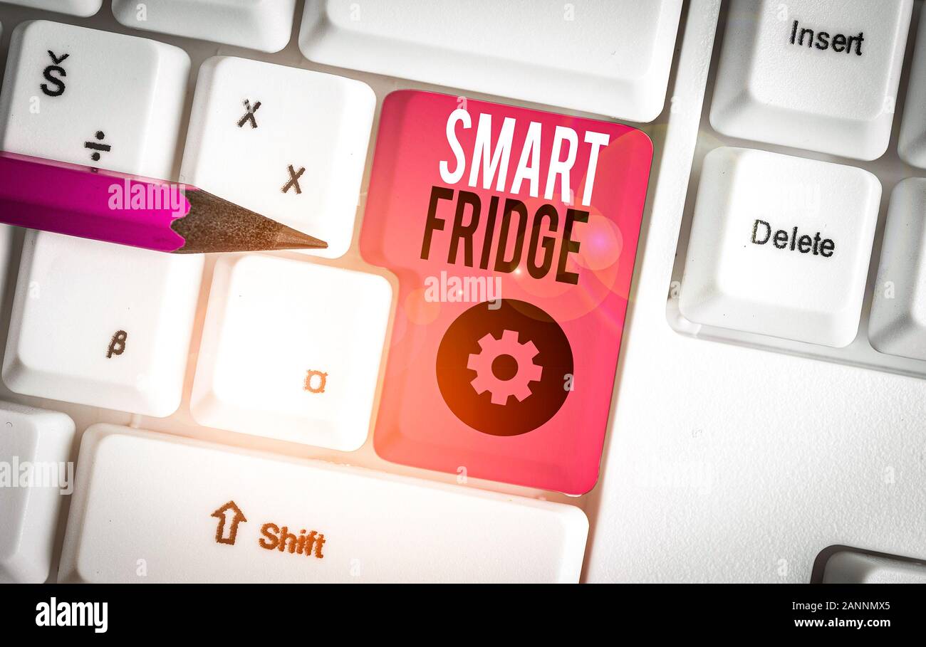 Handwriting text Smart Fridge. Conceptual photo programmed to sense ...