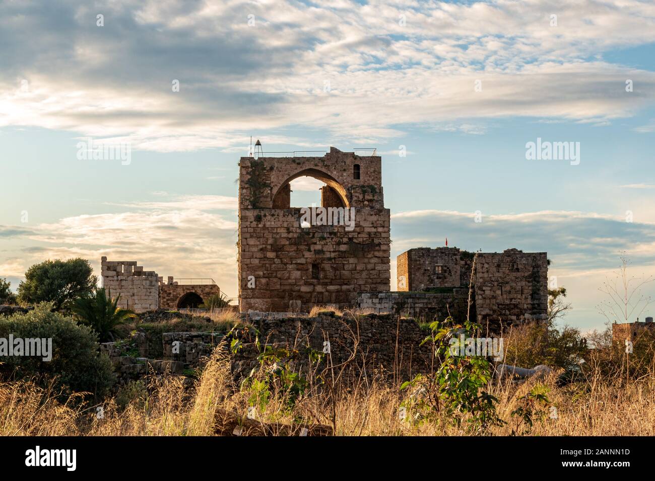 Ancient castle Byblos by sunset Stock Photo - Alamy
