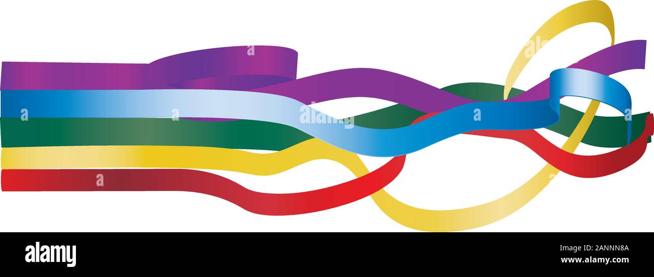 Set of Multicolored ribbons isolated on white background Stock Vector ...