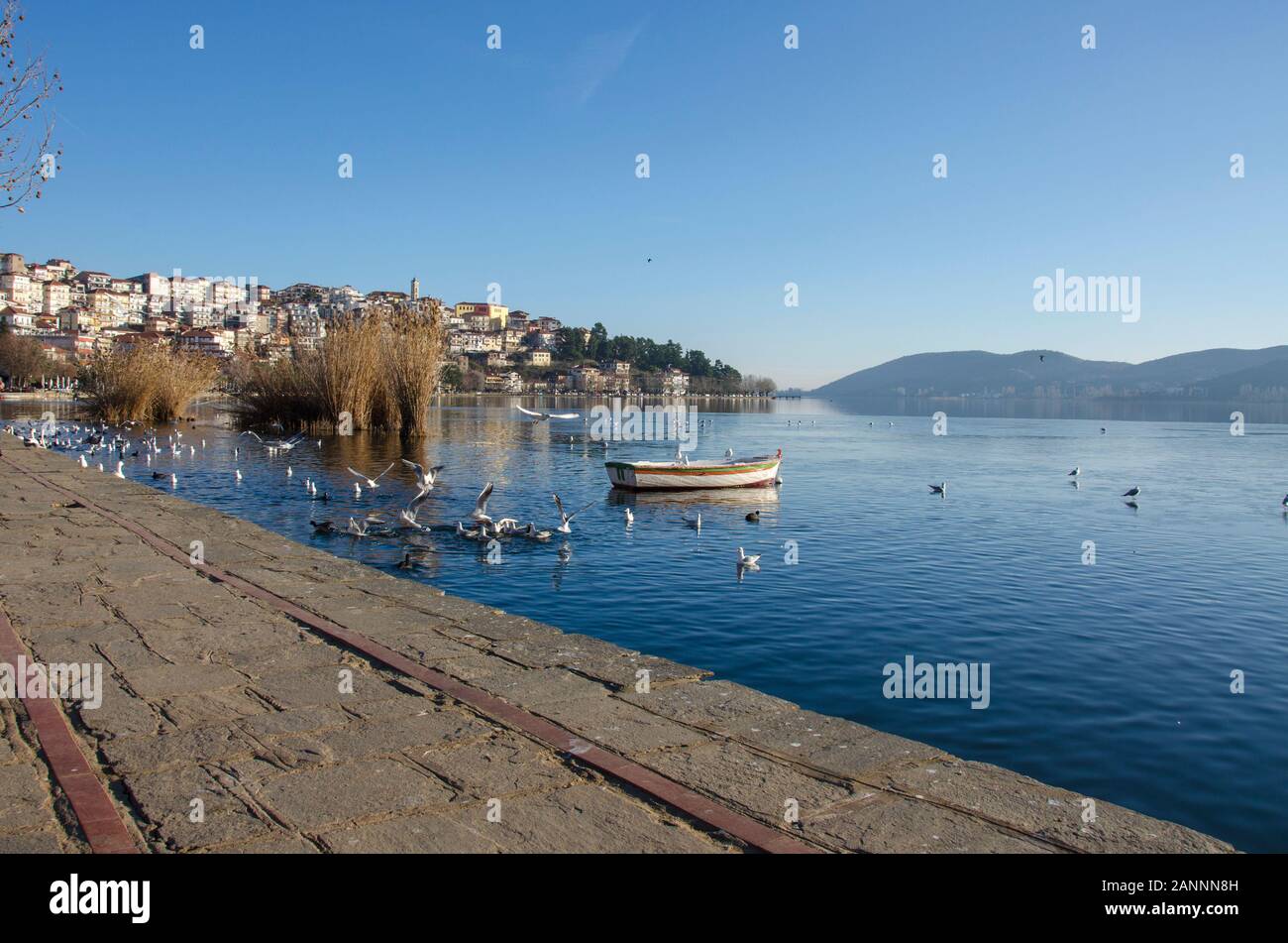 Kastoria city (Kostur), Greece - Lake Orestiada Stock Photo - Alamy