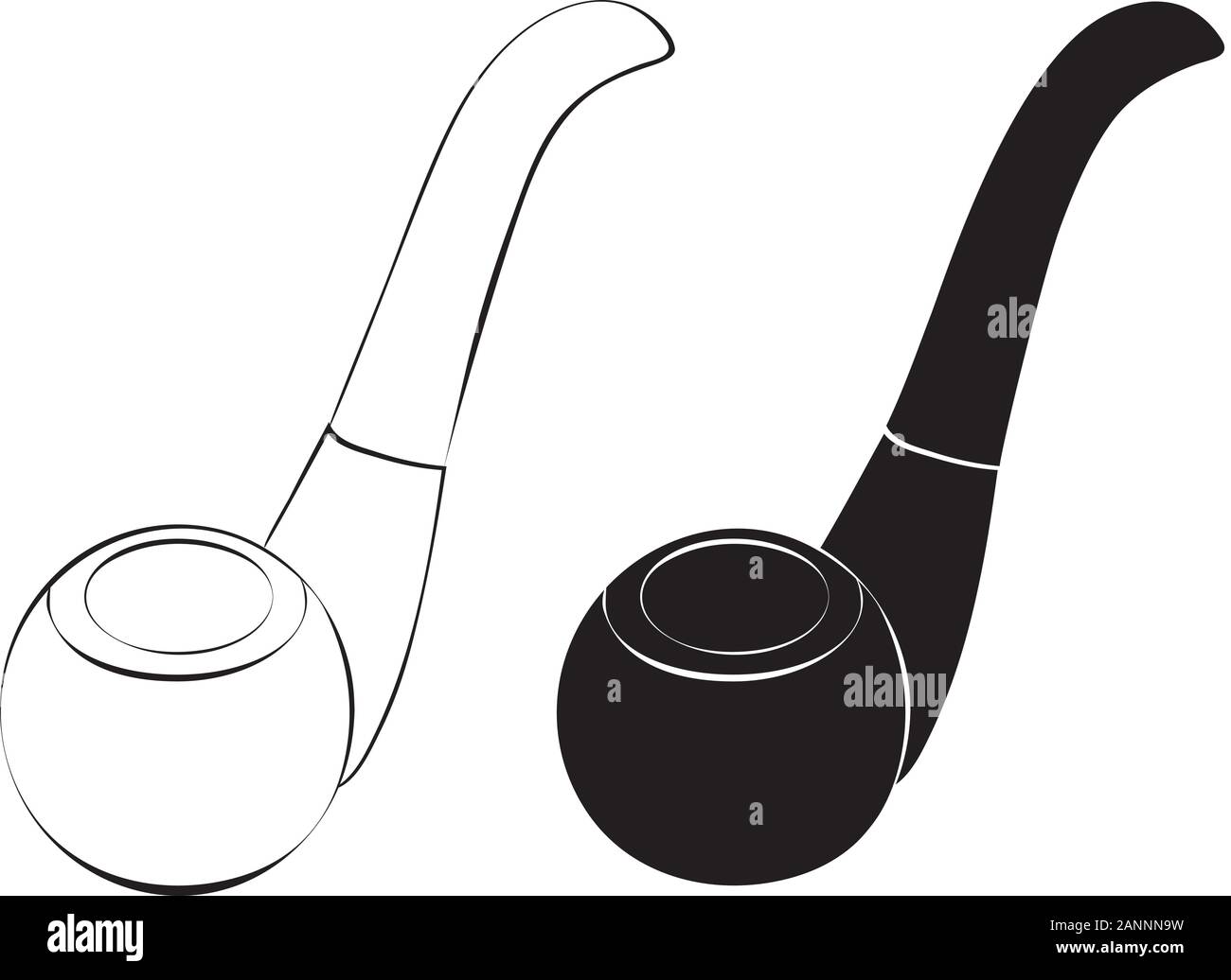 Cartoon vintage smoke pipe illustration on white background Stock ...