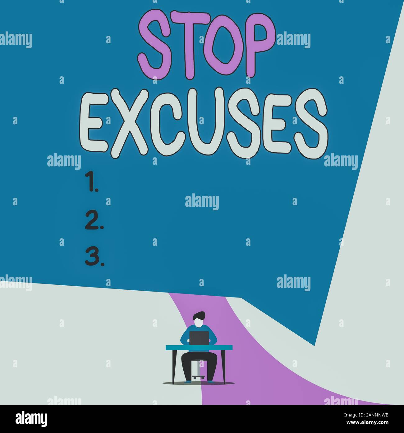 Conceptual hand writing showing Stop Excuses. Concept meaning put an ...