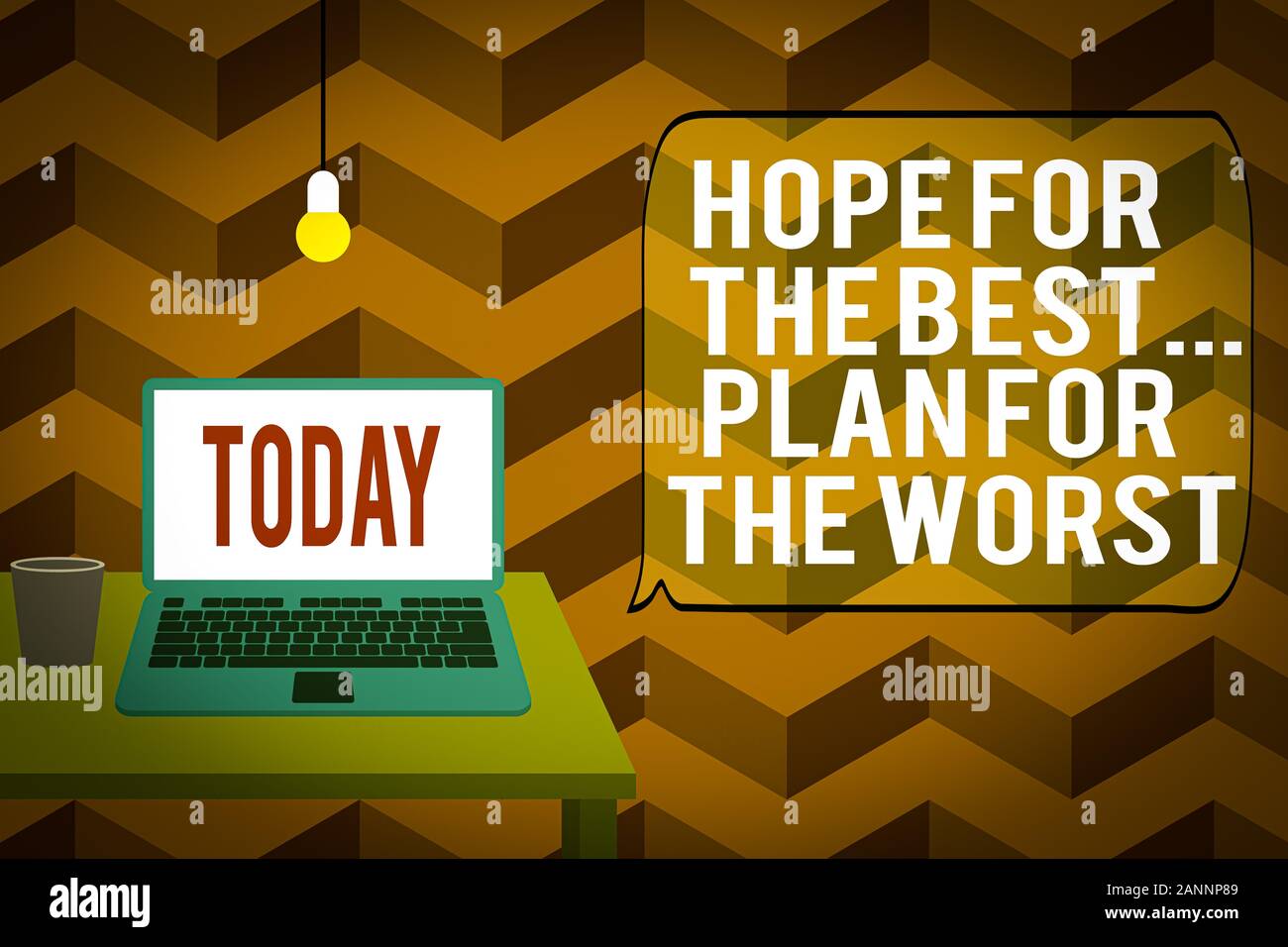 Writing note showing Hope For The Best Plan For The Worst. Business ...