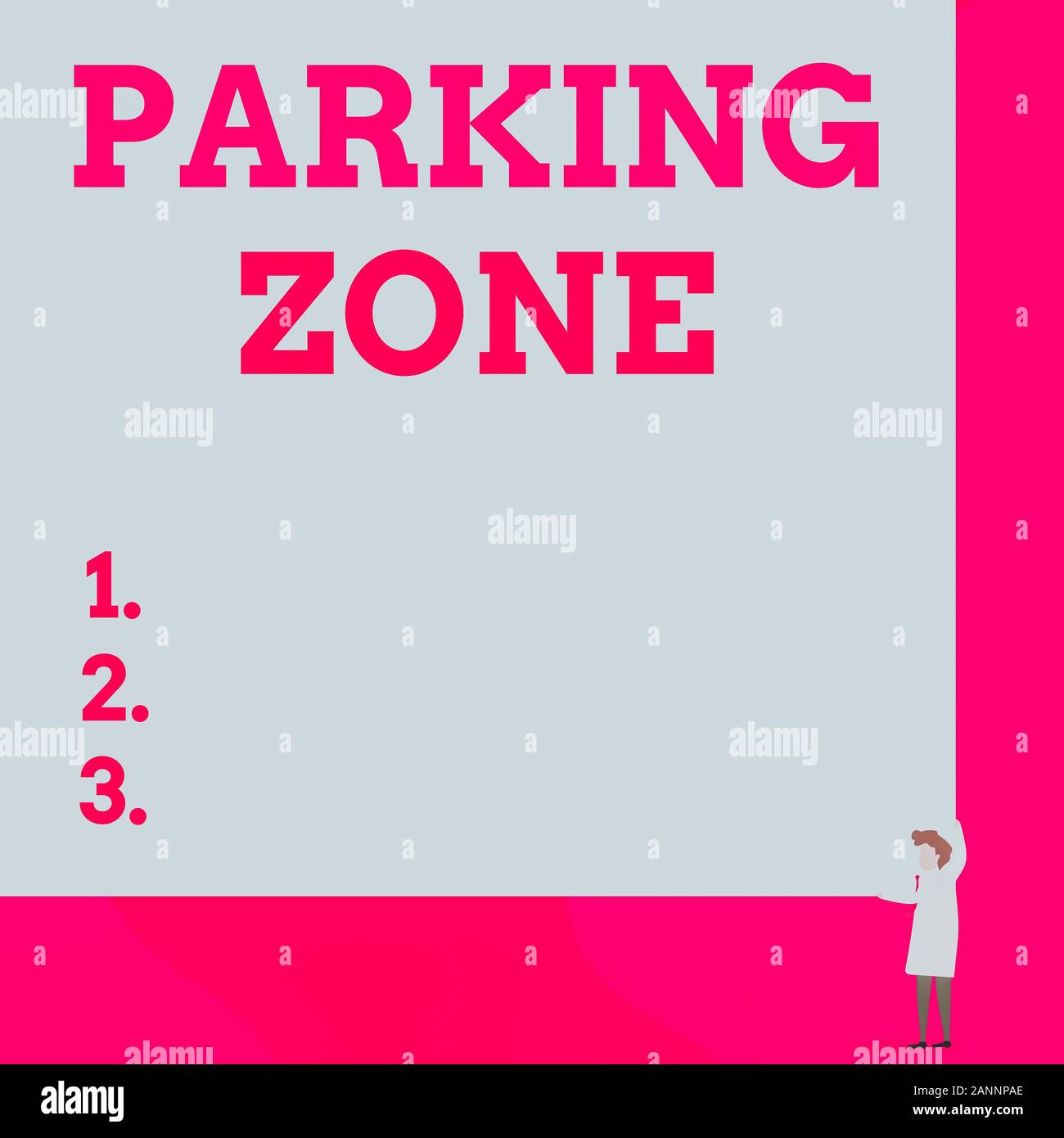 Writing note showing Parking Zone. Business concept for a space where ...