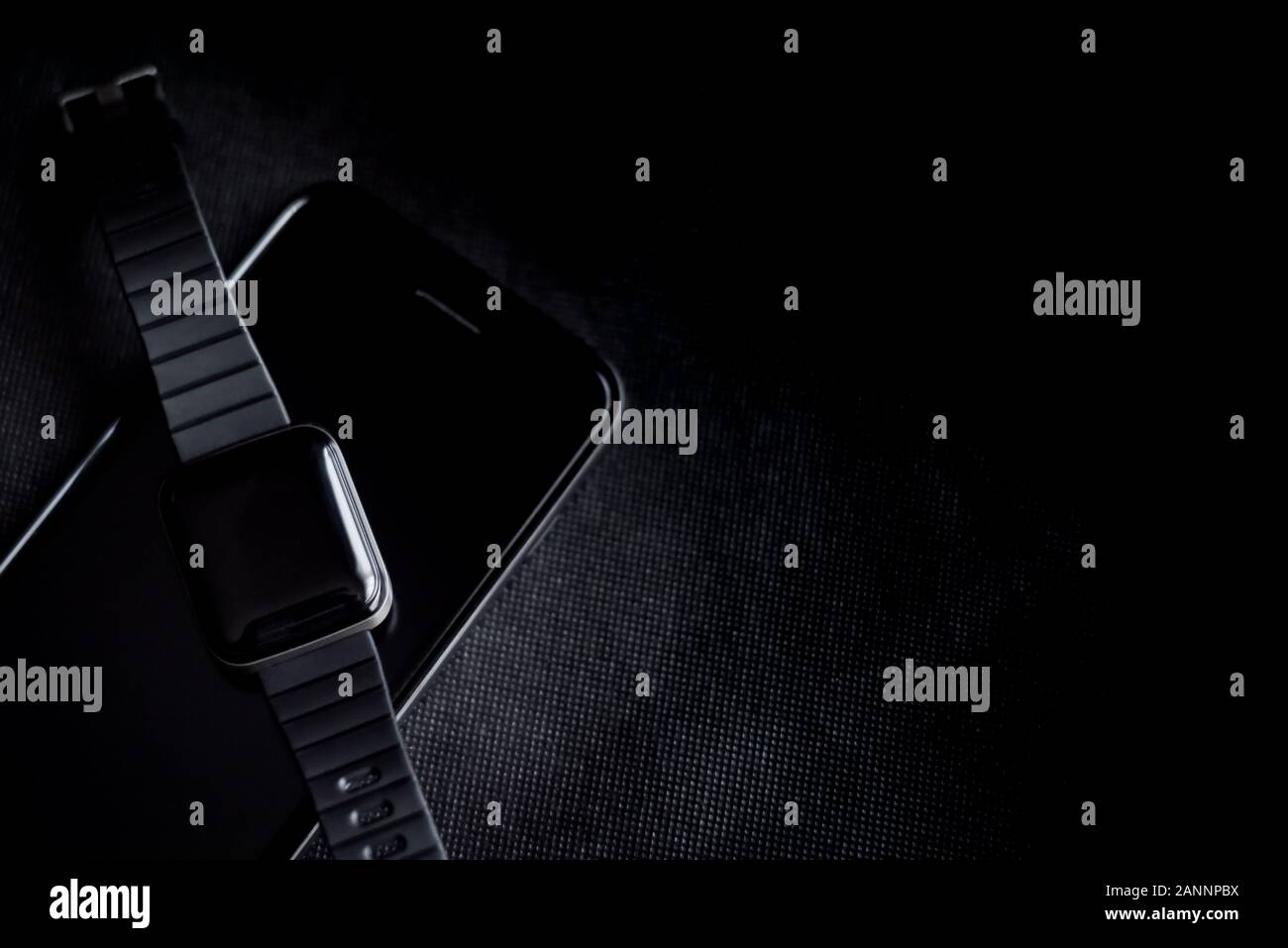 Wearable sports technology, smart watch screen with phone to track ...