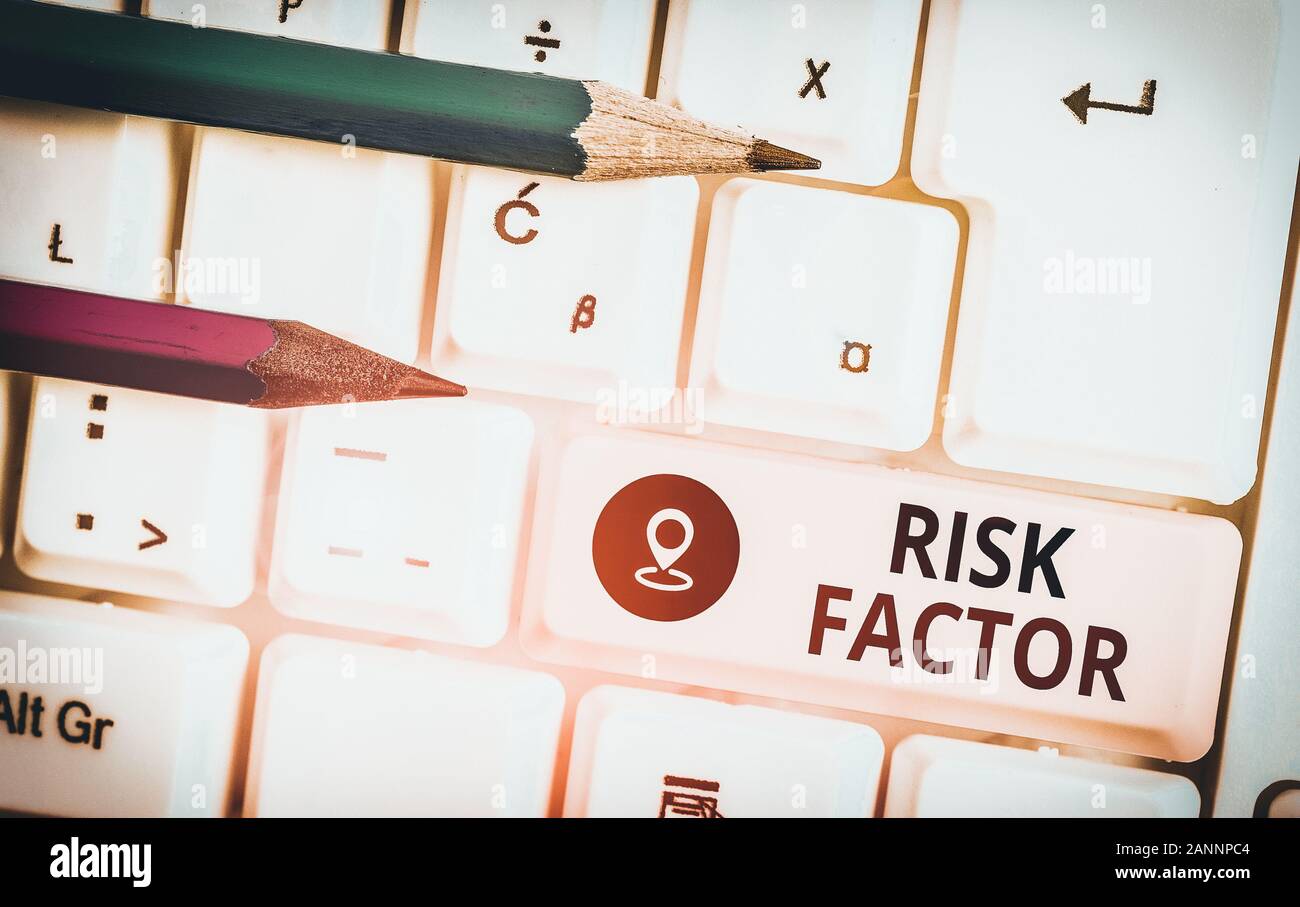 Text sign showing Risk Factor. Business photo text a condition behavior ...