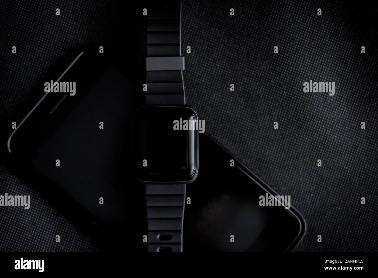 Wearable sports technology, smart watch screen with phone to track ...