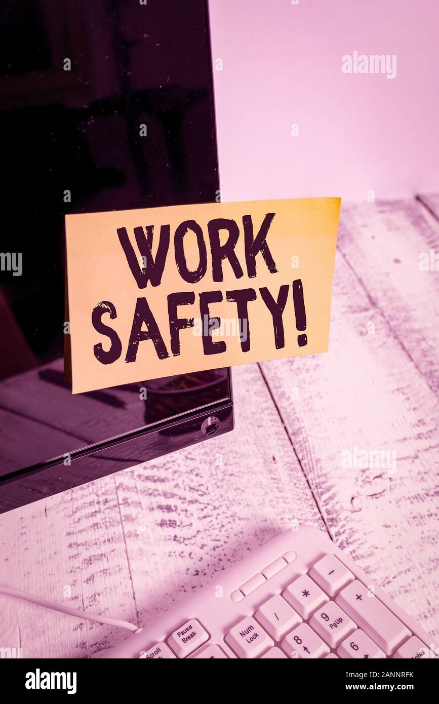 Word writing text Work Safety. Business photo showcasing policies and ...