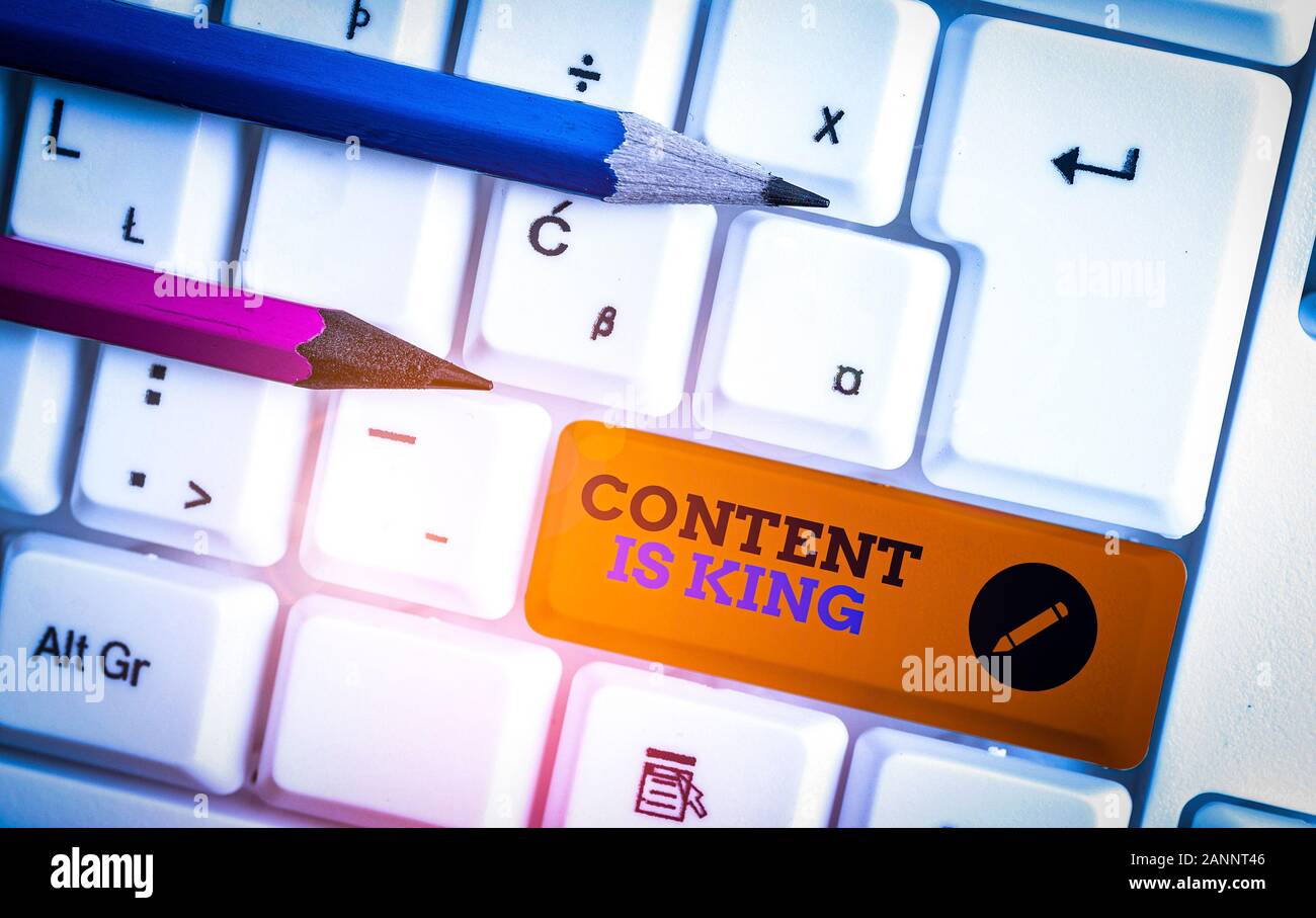 Conceptual hand writing showing Content Is King. Concept meaning ...