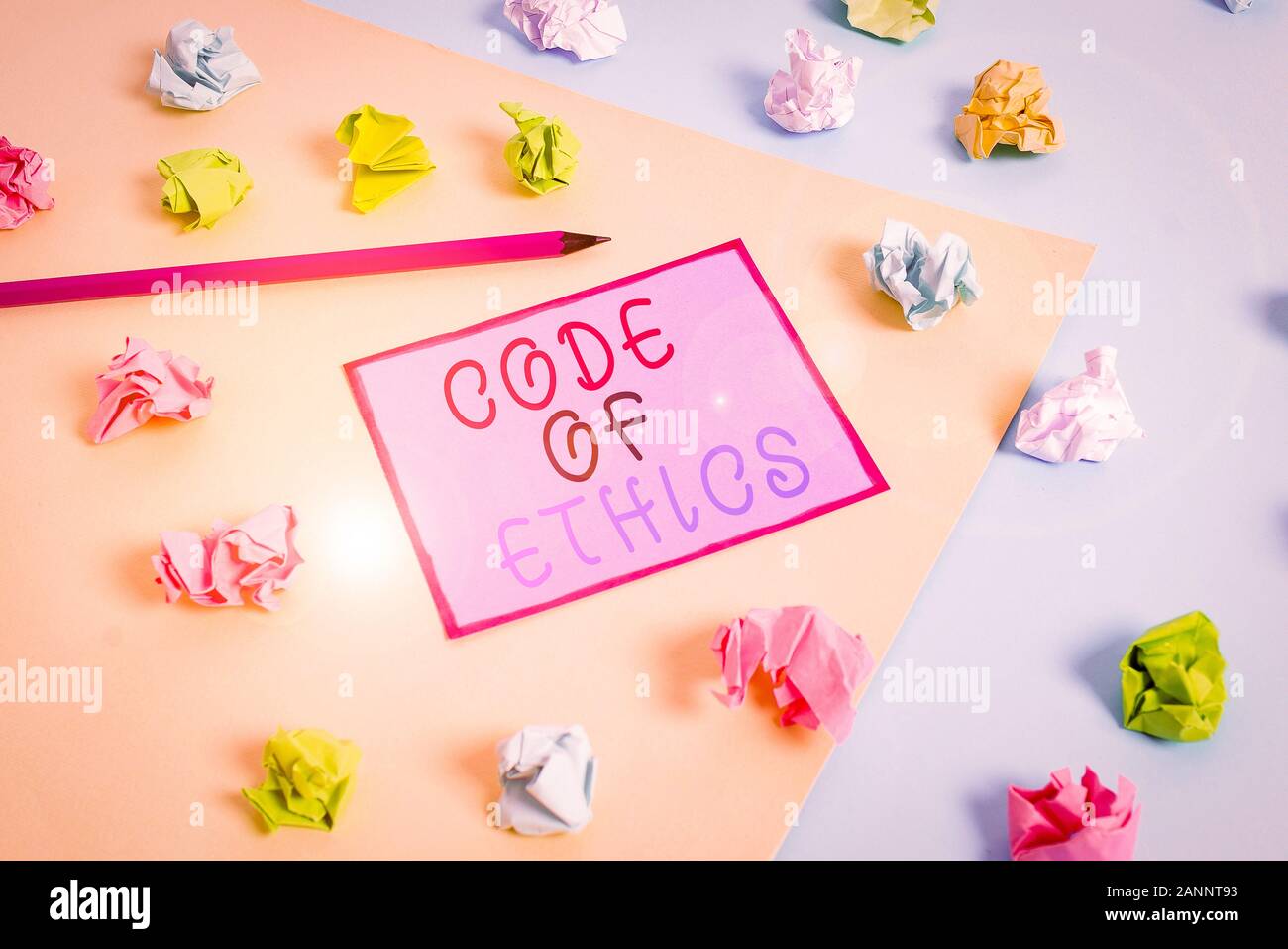 Conceptual hand writing showing Code Of Ethics. Concept meaning basic ...
