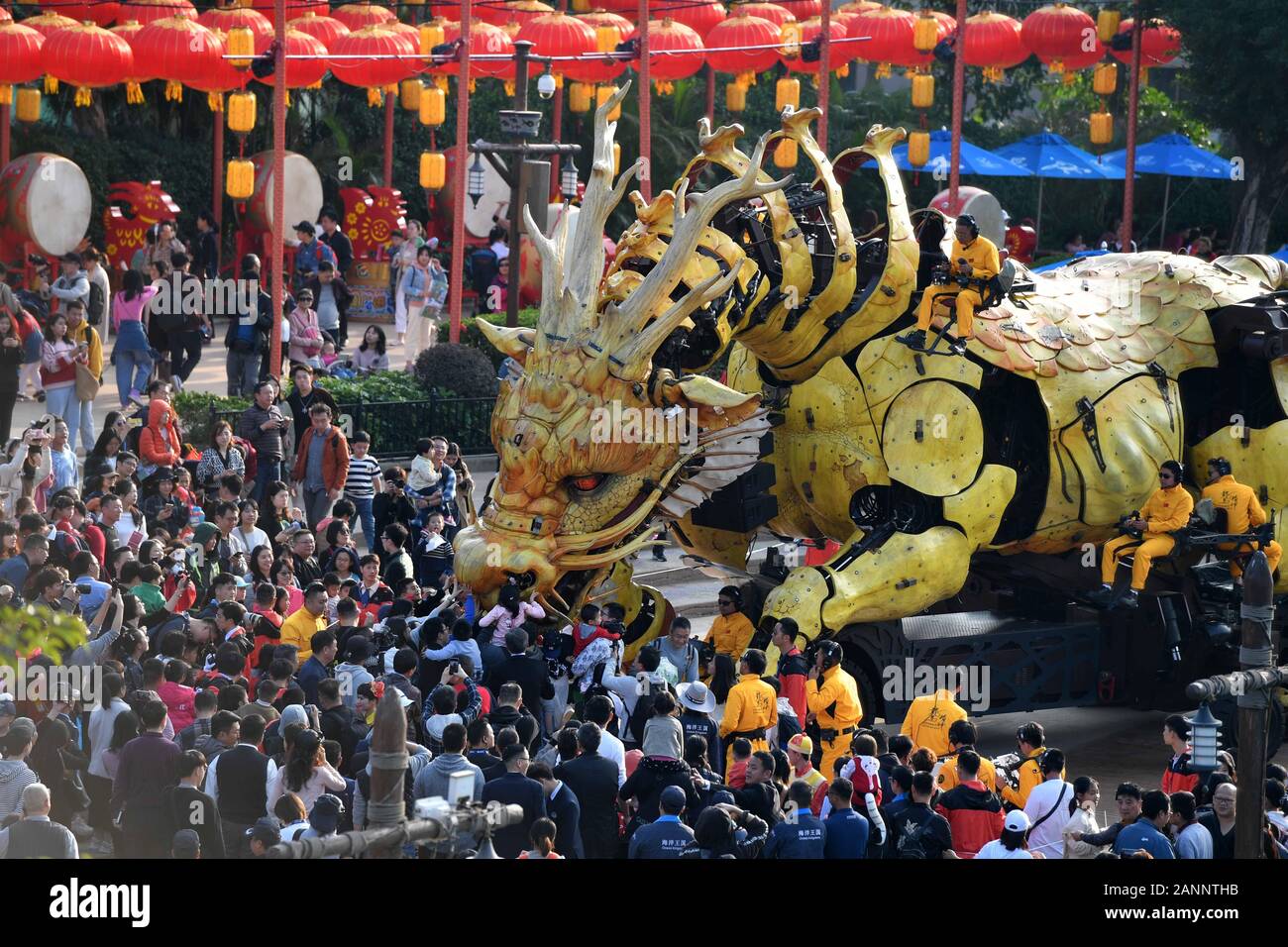 Zhuhai, China's Guangdong Province. 18th Jan, 2020. People watch the ...
